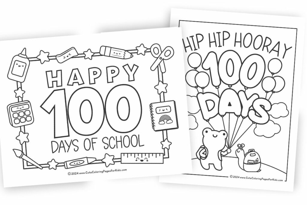 100th Day of School Coloring Pages (Free Printable PDFs) - Cute ...