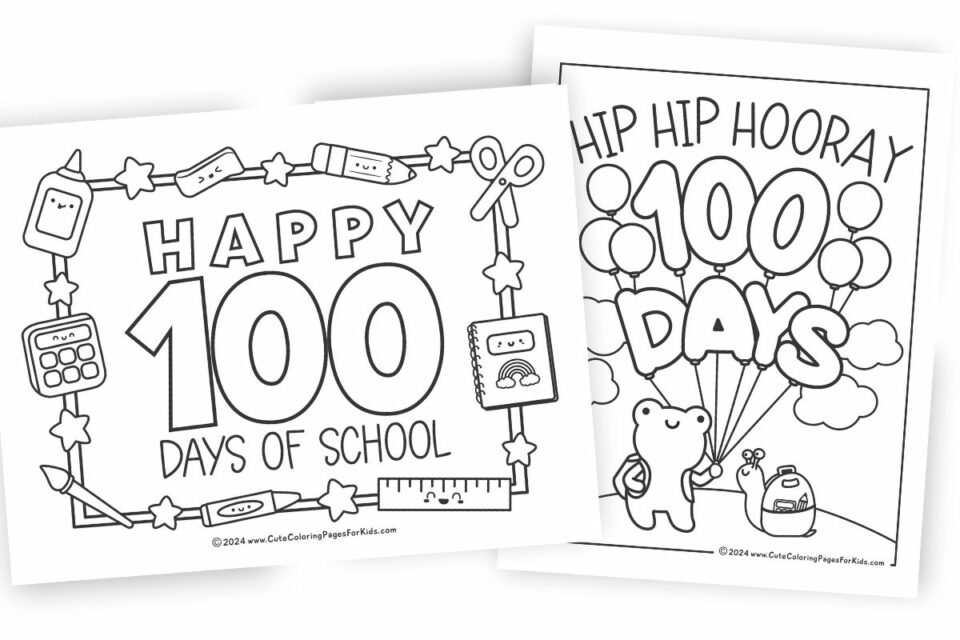 100th Day of School Coloring Pages (Free Printable PDFs) - Cute ...