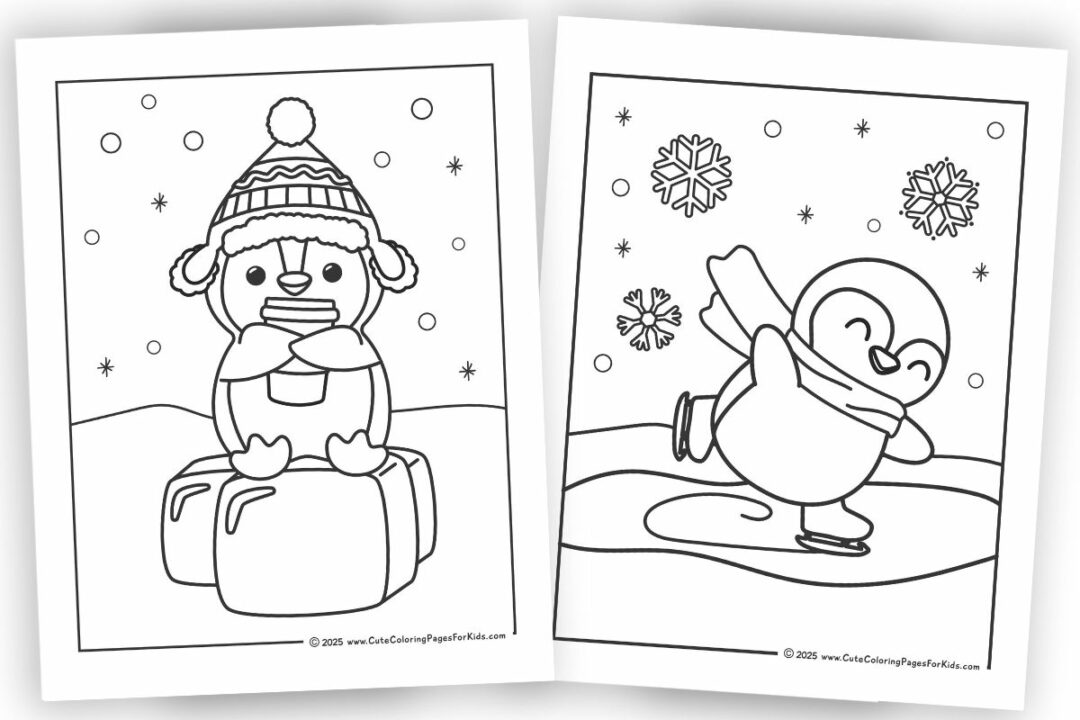Penguin Coloring Pages (Free and Easy Printables) - Cute Coloring Pages ...