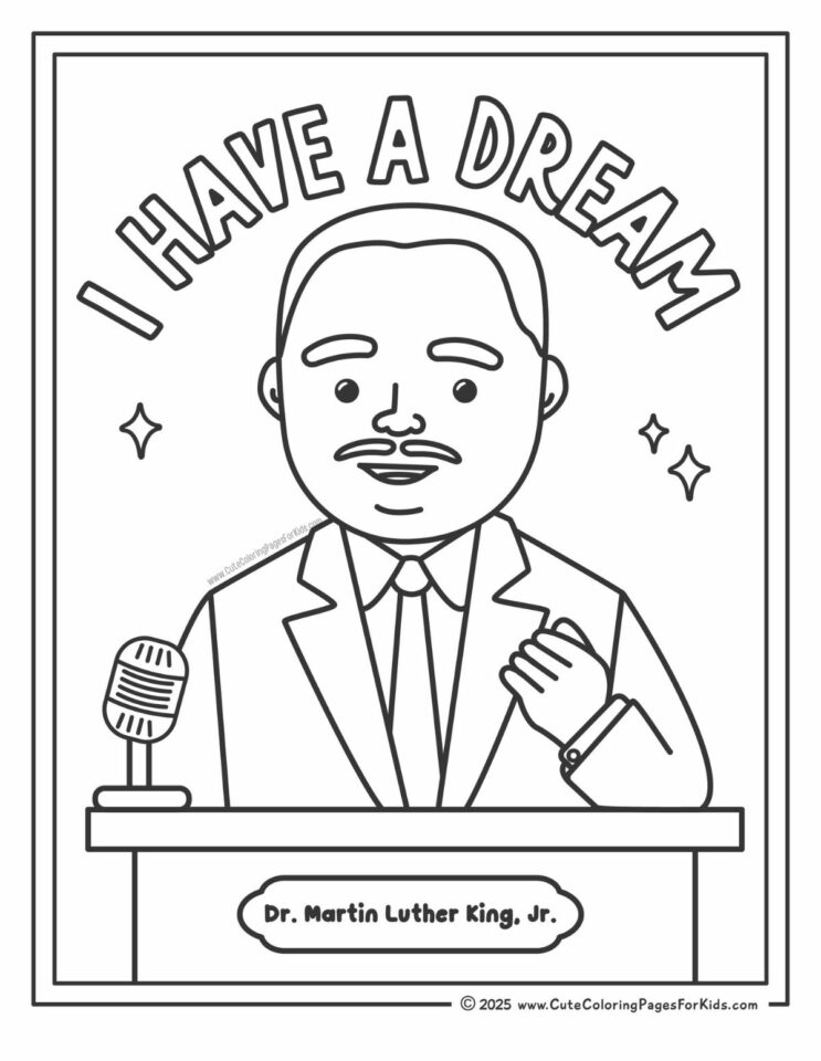 Martin Luther King Coloring Pages (Free Printable) - Cute Coloring ...
