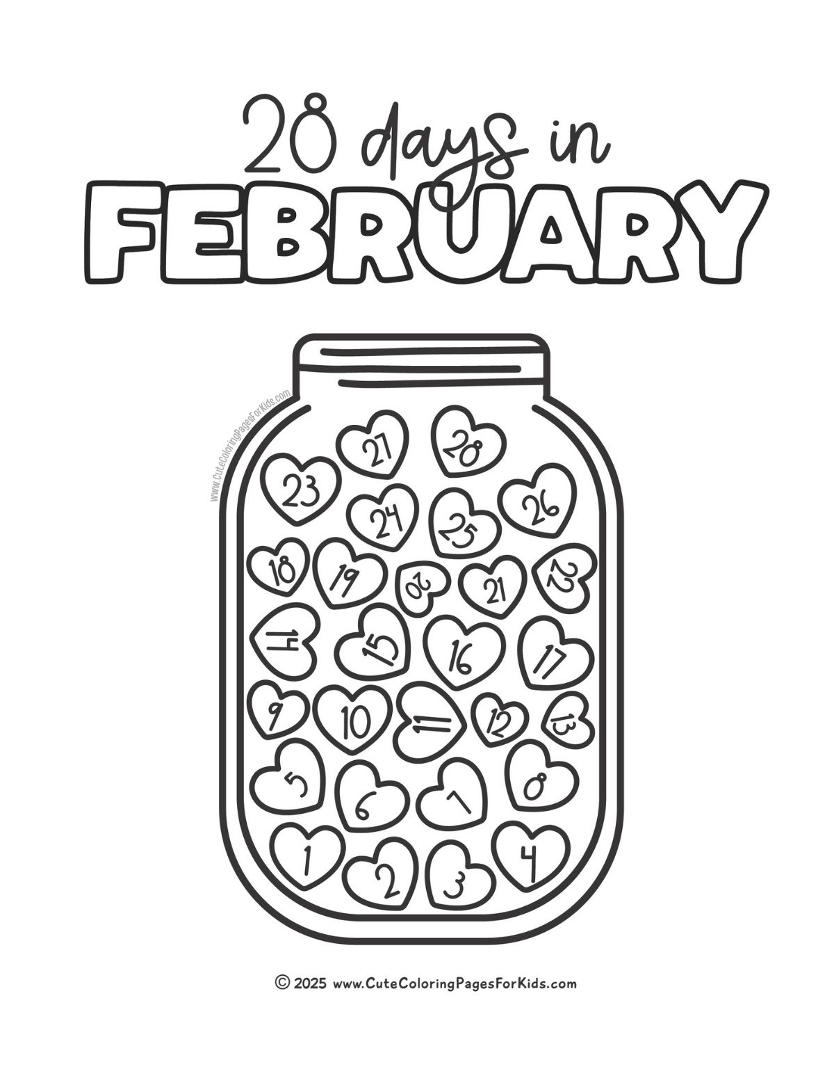 February Coloring Pages - Cute Coloring Pages For Kids