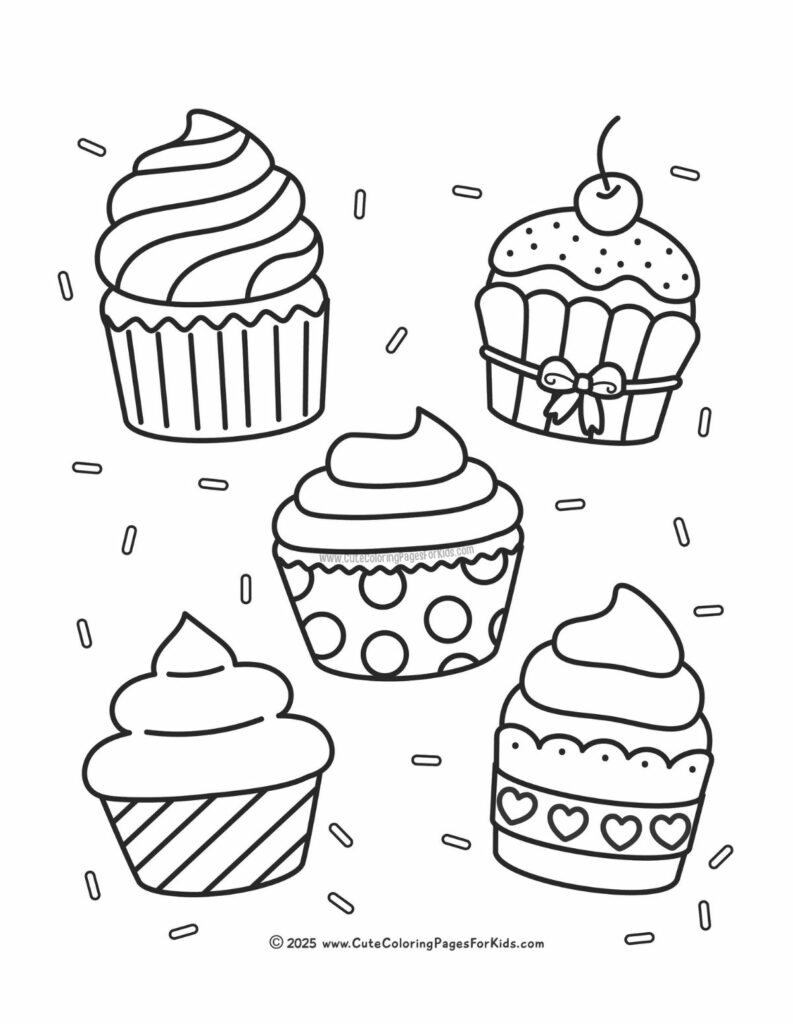 Free Printable Cupcake Coloring Pages - Cute Coloring Pages For Kids