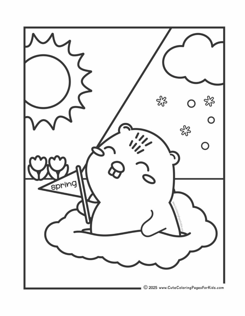 Groundhog Day Coloring Pages (Free Printable PDFs) - Cute Coloring ...