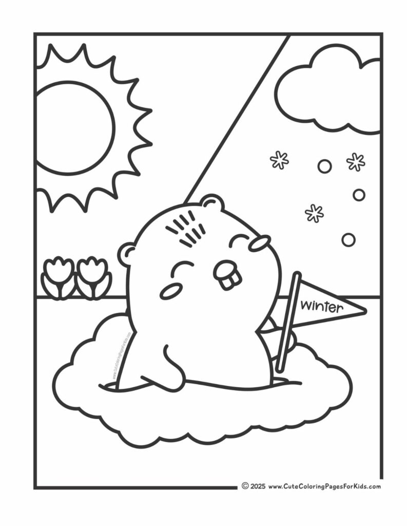 Groundhog Day Coloring Pages (Free Printable PDFs) - Cute Coloring ...