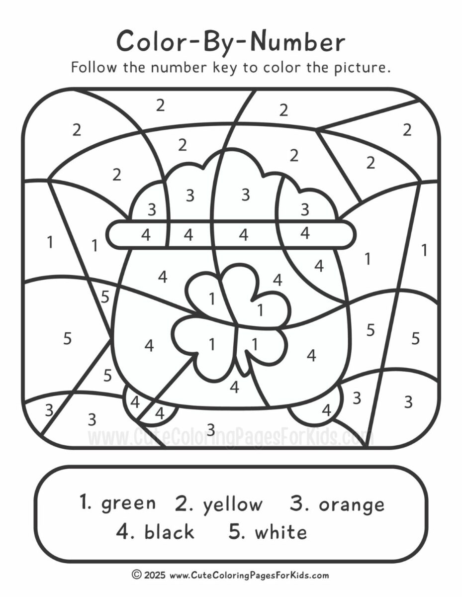 St. Patrick's Day Color-By-Number Printables - Cute Coloring Pages For Kids