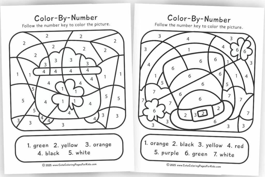 St. Patrick's Day Color-By-Number Printables - Cute Coloring Pages For Kids