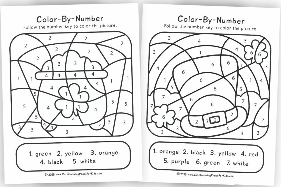 St. Patrick's Day Color-By-Number Printables - Cute Coloring Pages For Kids