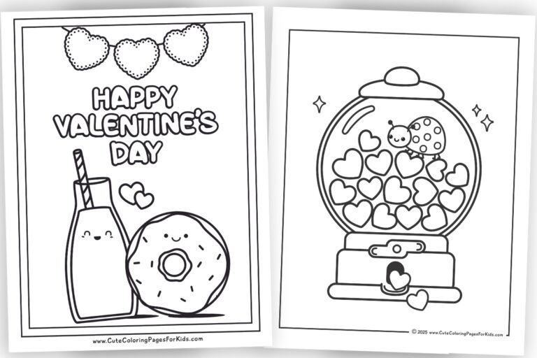 Valentine's Day Coloring Pages: Free Printable PDFs - Cute Coloring ...
