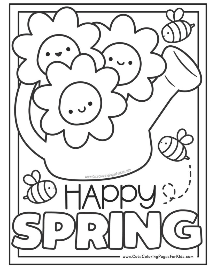 Spring Coloring Pages: 14 Free Printable PDFs - Cute Coloring Pages For ...