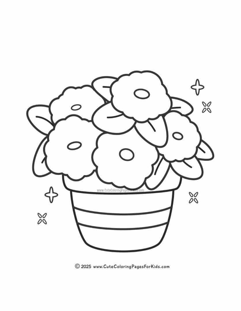 Flower Coloring Page (Free Printable PDF) - Coloring Feel