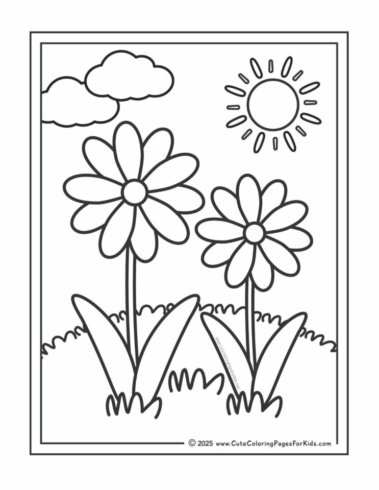Flower Coloring Pages (Free Printable PDFs) - Cute Coloring Pages For Kids