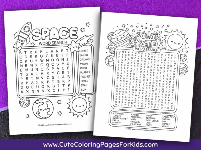 Free Printable Space Word Search for Kids - Cute Coloring Pages For Kids