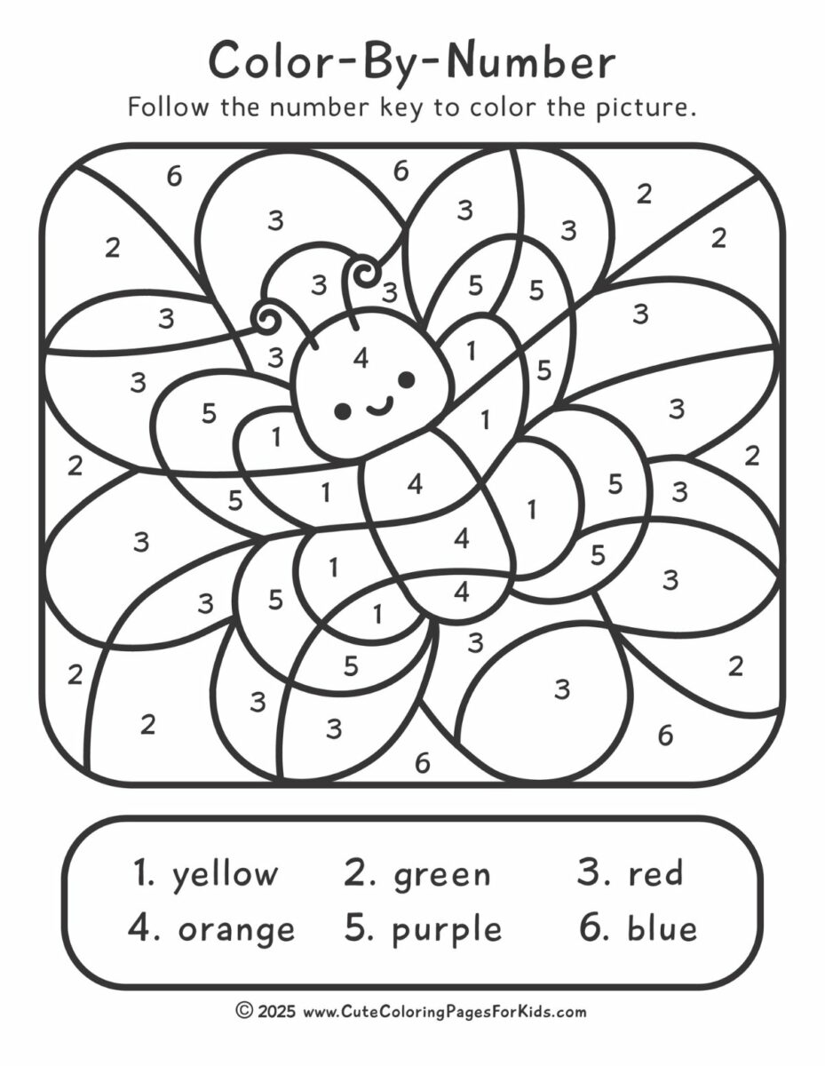 Spring Color-By-Number (Free Printable) - Cute Coloring Pages For Kids