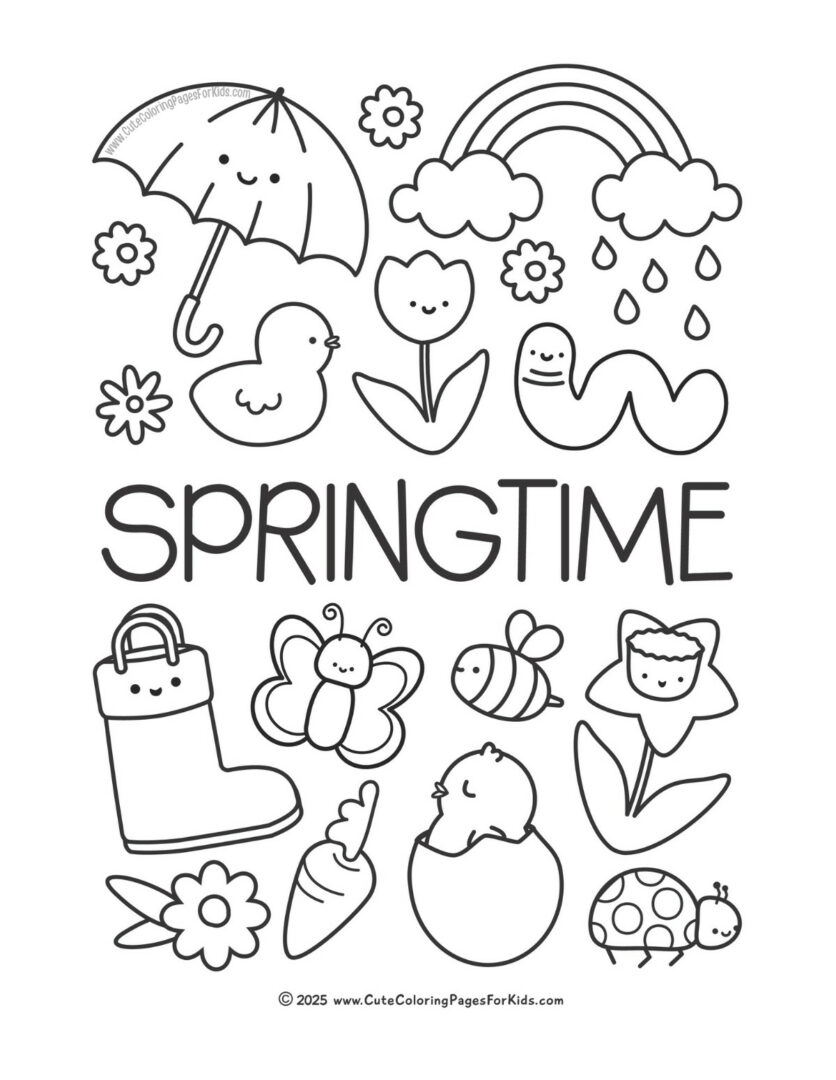 Spring Coloring Pages: 14 Free Printable PDFs - Cute Coloring Pages For ...