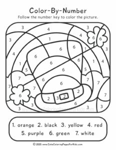 St. Patrick's Day Color-By-Number Printables - Cute Coloring Pages For Kids