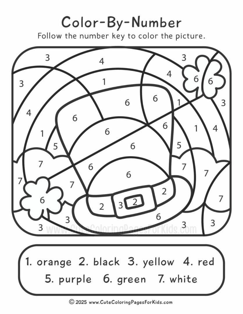 St. Patrick's Day Color-By-Number Printables - Cute Coloring Pages For Kids