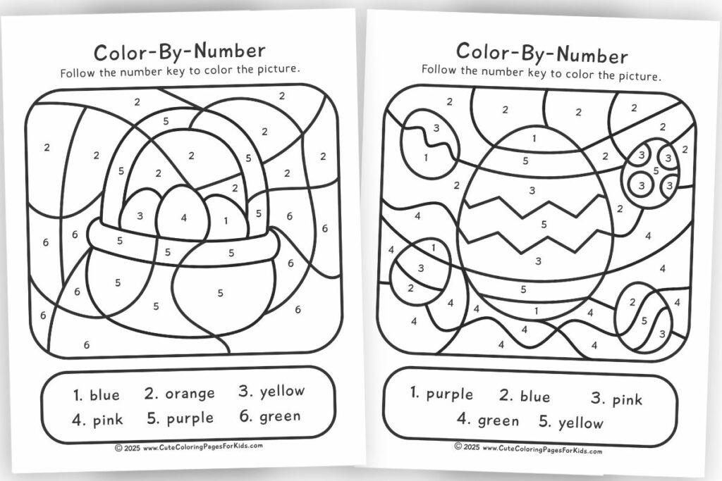 Easter Color By Number Printables - Cute Coloring Pages For Kids