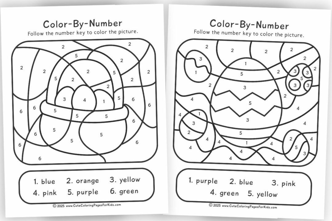 Easter Color By Number Printables - Cute Coloring Pages For Kids