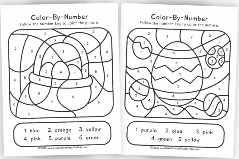 Easter Color By Number Printables - Cute Coloring Pages For Kids