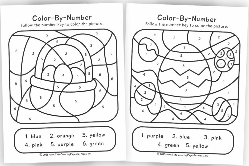 Easter Color By Number Printables - Cute Coloring Pages For Kids
