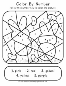 Easter Color By Number Printables - Cute Coloring Pages For Kids