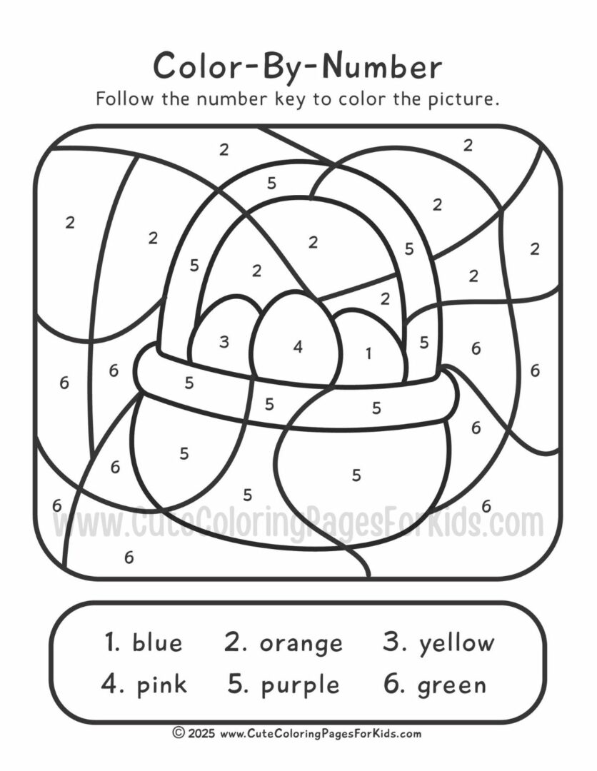 Easter Color By Number Printables - Cute Coloring Pages For Kids