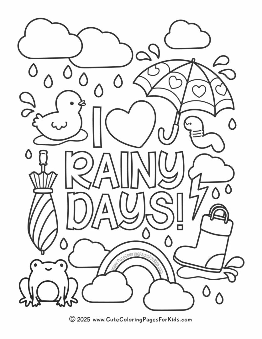 Rainy Day Coloring Pages (Free Printable PDFs) - Cute Coloring Pages ...