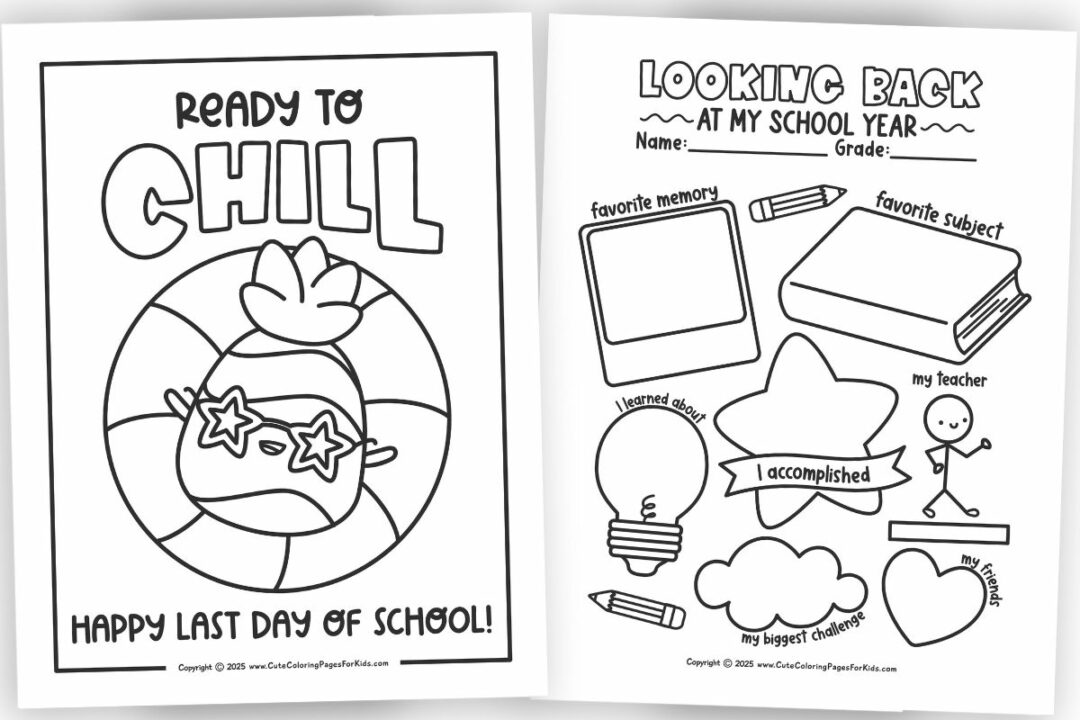 Last Day of School Coloring Pages (Free Printable PDFs) - Cute Coloring ...