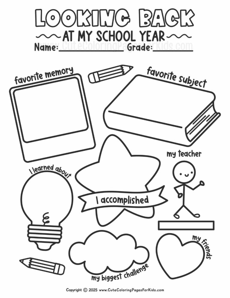 Last Day of School Coloring Pages (Free Printable PDFs) - Cute Coloring ...