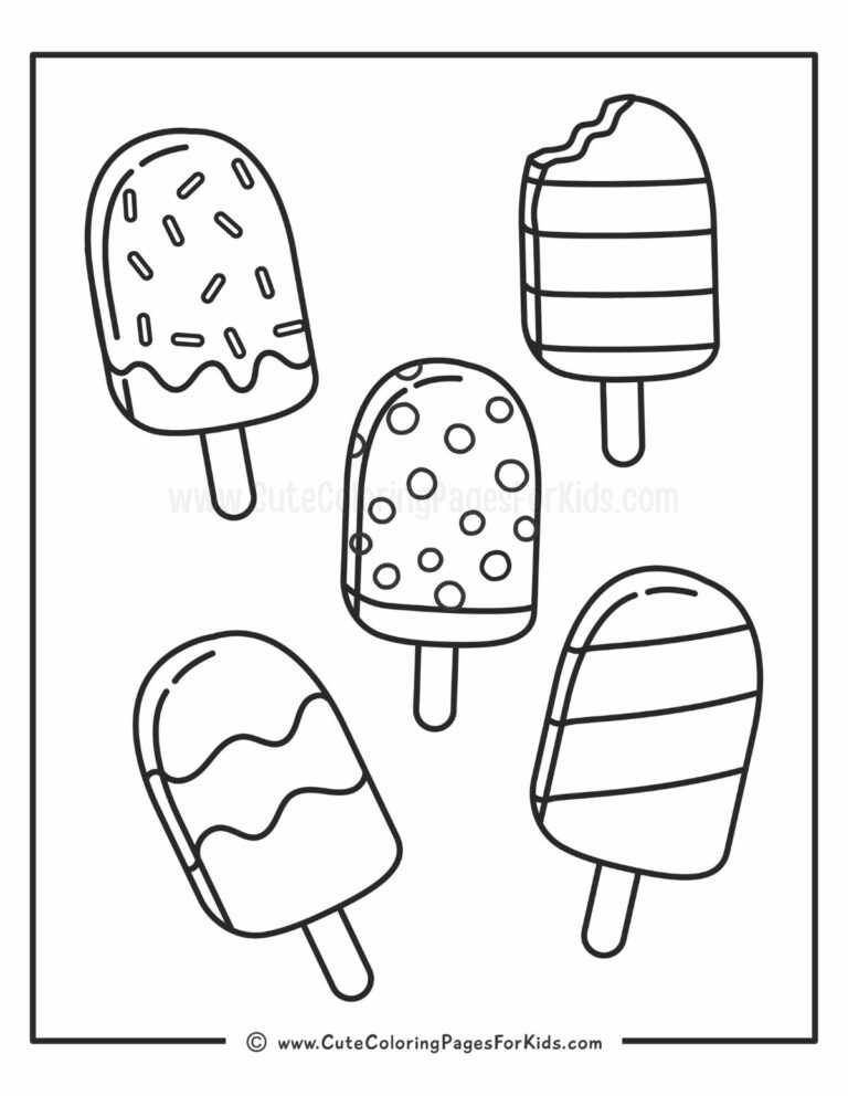 Popsicle Coloring Pages (Free Printable PDFs) - Cute Coloring Pages For ...