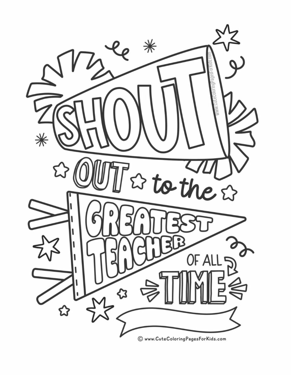 Teacher Appreciation Coloring Pages (FREE Printable PDF Downloads ...