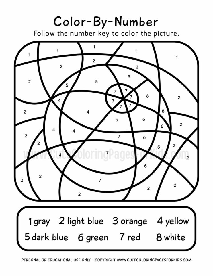 Summer Color By Number - Cute Coloring Pages For Kids