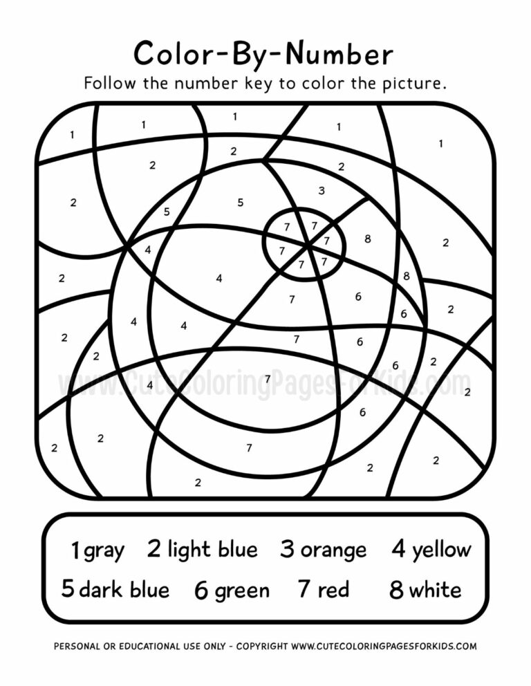 Summer Color By Number - Cute Coloring Pages For Kids