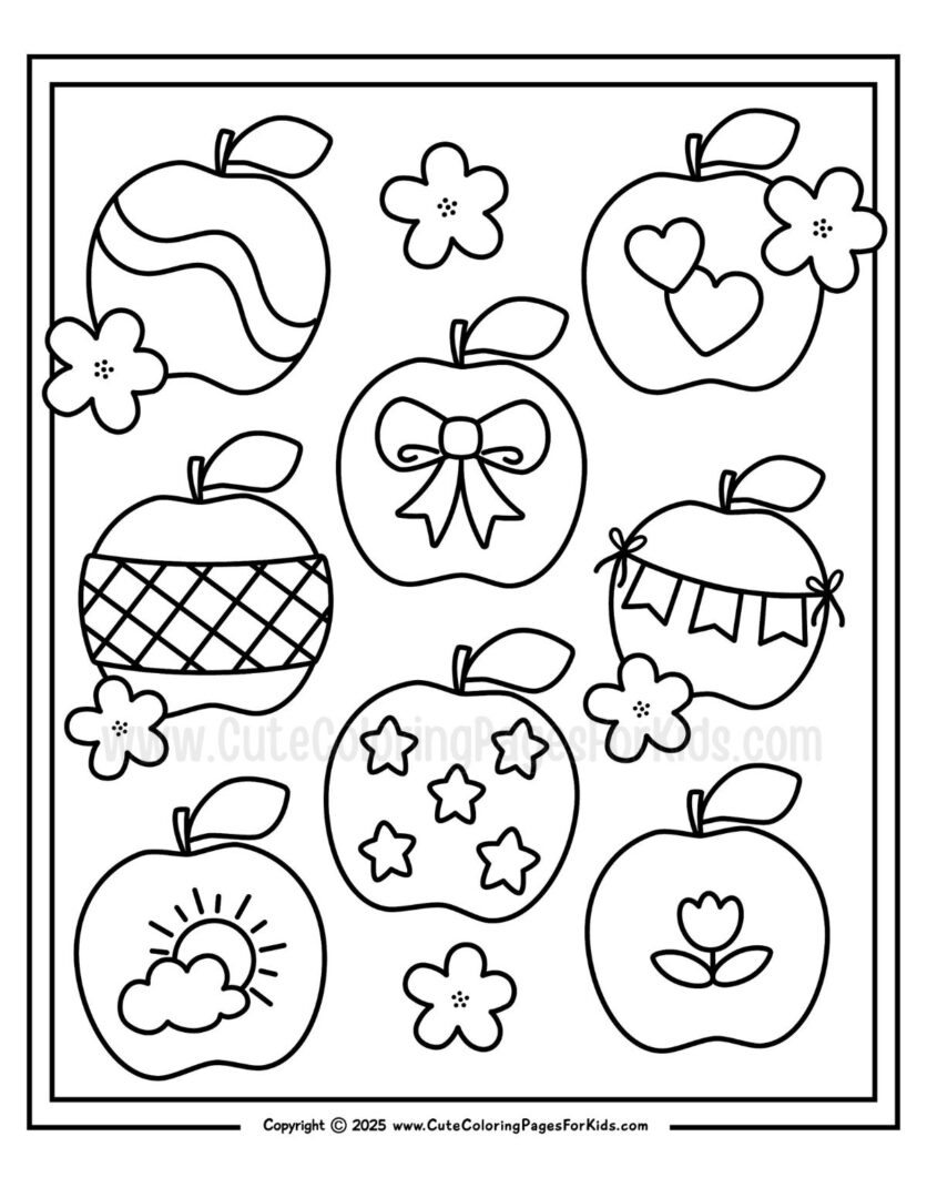Apple Coloring Pages (Free Printables) - Cute Coloring Pages For Kids
