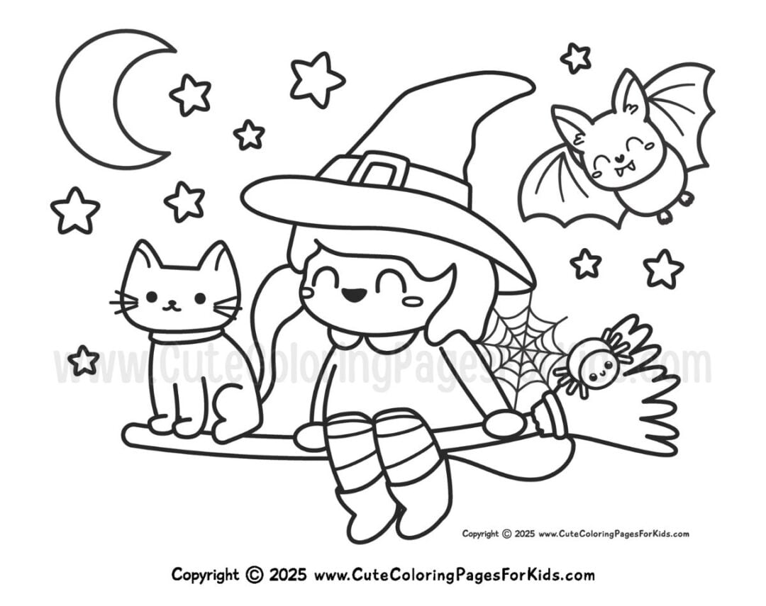 Witch Coloring Pages (Free PDF Printables) - Cute Coloring Pages For Kids