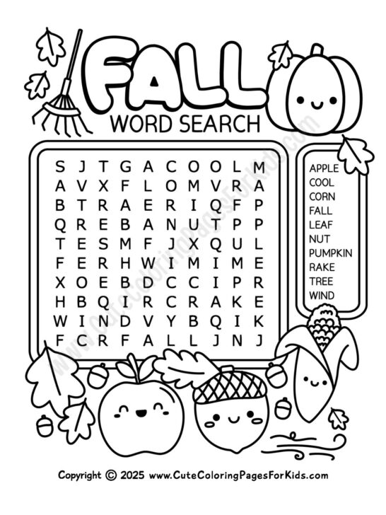 Free Printable Word Searches for Kids - Cute Coloring Pages For Kids