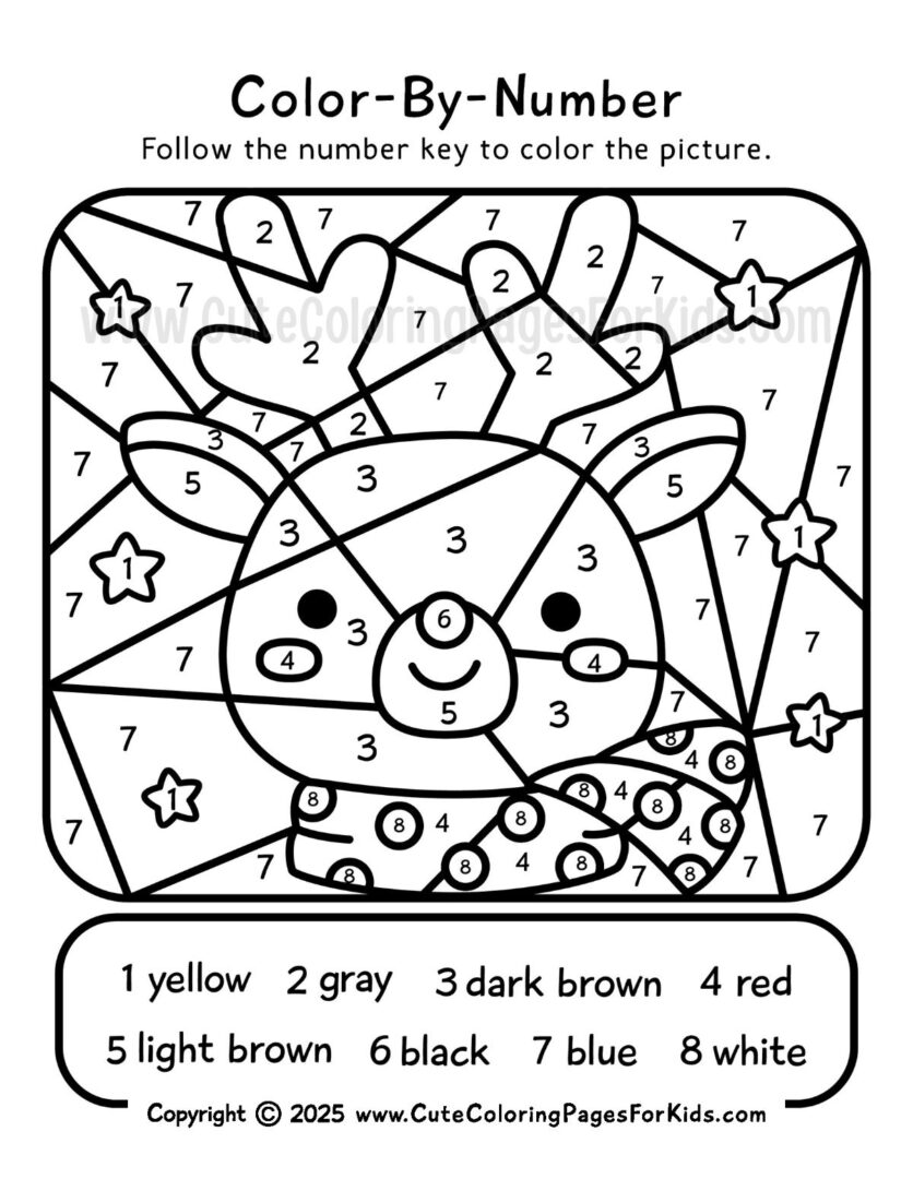 Winter Color-By-Number (Free Printables) - Cute Coloring Pages For Kids