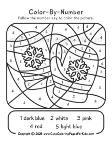 Winter Color-By-Number (Free Printables) - Cute Coloring Pages For Kids