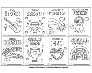 Valentine Coloring Cards (Free Printable PDFs) - Cute Coloring Pages ...