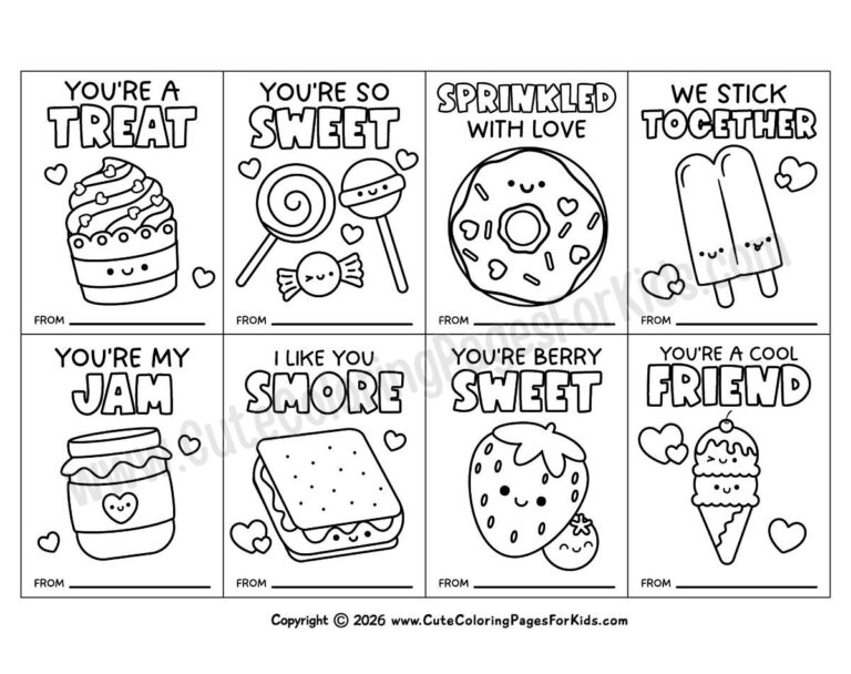 Valentine Coloring Cards (Free Printable PDFs) - Cute Coloring Pages ...