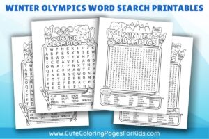Winter Olympics Word Search (Free Printable) - Coloring Feel