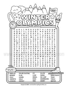 Winter Olympics Word Search (Free Printables) - Cute Coloring Pages For ...